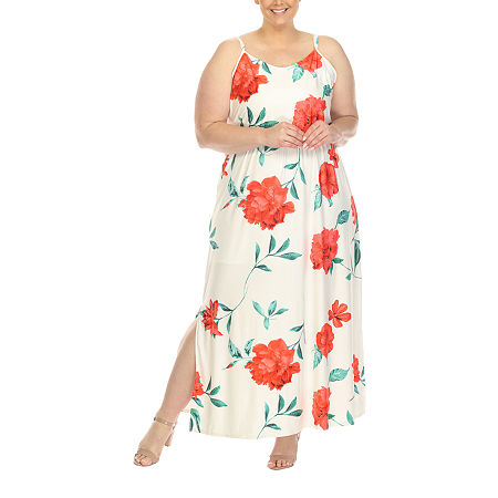 Click here for White Mark Womens Sleeveless Floral Plus Maxi Dres... prices