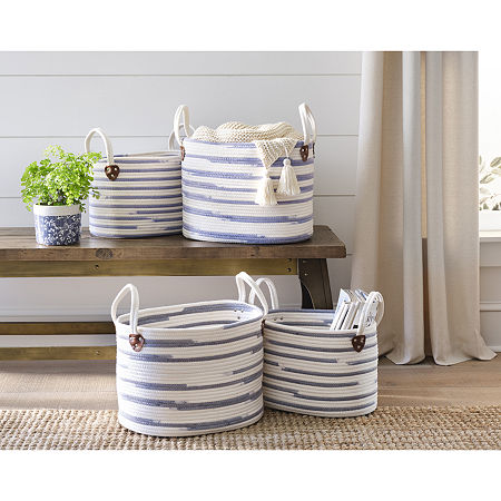 Click here for Handcrafted 4 Home Gray Oval Rope Decorative Baske... prices