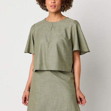 Click here for Liz Claiborne Womens Round Neck Elbow Sleeve Crop... prices