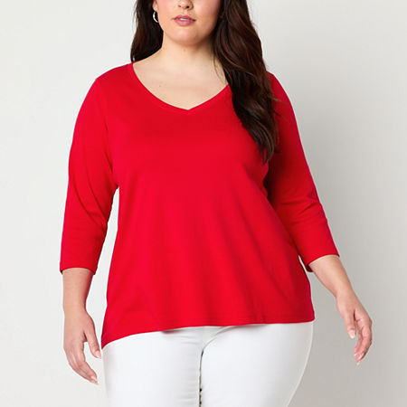 Click here for St. Johns Bay Womens Easy-on + Easy-off V Neck 3/4... prices