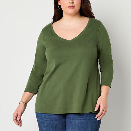 Click here for St. Johns Bay Womens Easy-on + Easy-off V Neck 3/4... prices