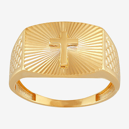 Click here for Mens 10K Gold Cross Signet Ring  9  Yellow prices