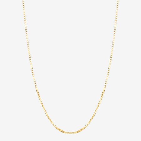 Click here for Womens 14K Gold 16 Inch Box Chain Necklace  One Si... prices
