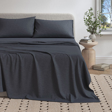 Click here for Linery Heathered Jersey Sheet Set  One Size  Blue prices