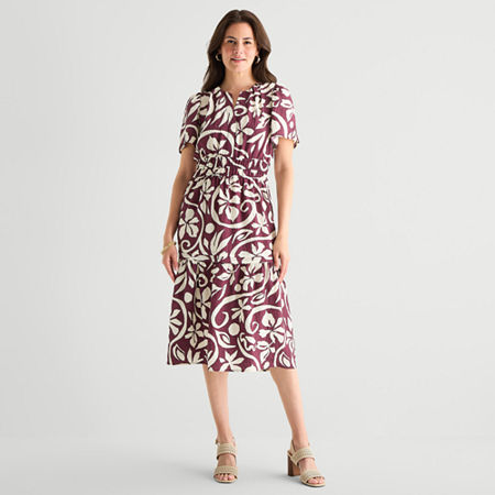 Click here for Isabel & Nina Womens Midi Notch Neck Short Sleeve... prices