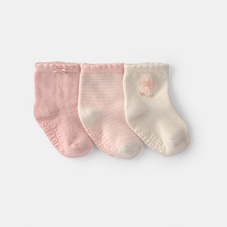 Click here for Carters Baby Girls Floral Socks  3-Pack - Pink prices