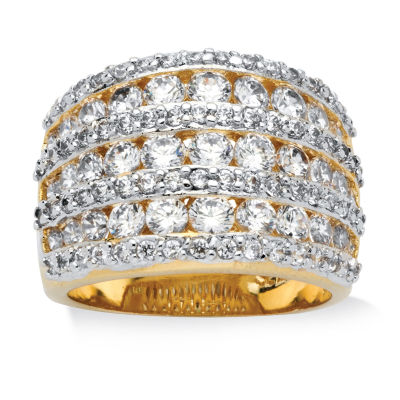 Womens 2 3/4 CT. T.W. Cubic Zirconia 14K Gold Over Brass Cocktail Ring ...
