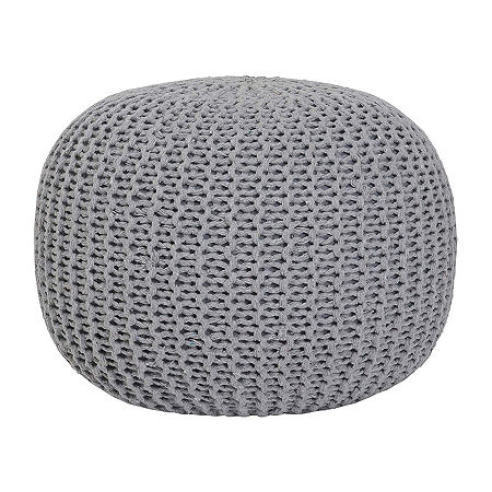 Click here for Urban Shop Round Knit Pouf Ottoman  One Size  Gray prices