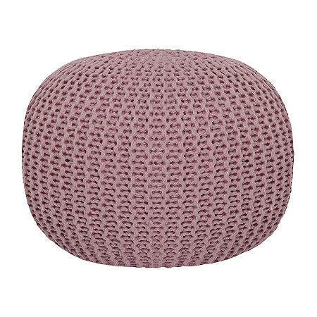 Click here for Urban Shop Round Knit Pouf Ottoman  One Size  Pink prices