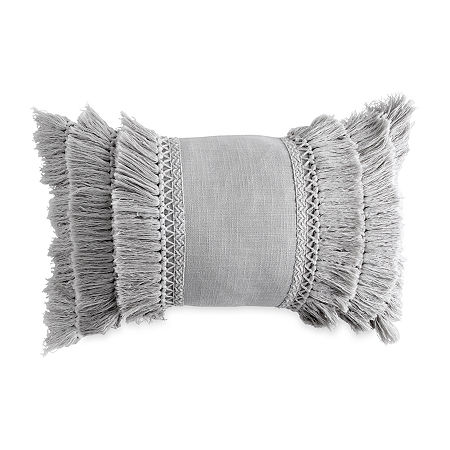 Click here for Peri Home Fringe Decorative Pillow  12 x 18 - Grey prices
