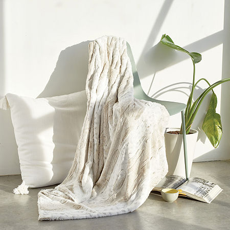 Click here for Peri Home Snow Leopard Throw  50 x 60 - Ivory prices