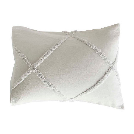 Peri Home Chenille Lattice Sham  King - Grey