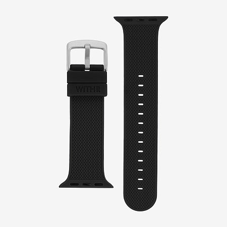 WITHit Black Textured Silicone Band designed for Apple Watch 42mm (Series 10) & 38/40/41mm - Black