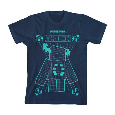Little & Big Boys Crew Neck Short Sleeve Minecraft Graphic T-Shirt ...