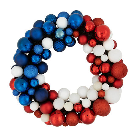Click here for Northlight 22in Glittered Ornament Wreath  One Siz... prices