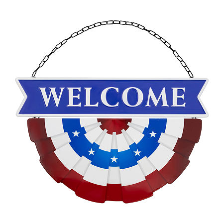 Click here for Northlight 19.5in  Welcome Metal Wall Sign  One Si... prices