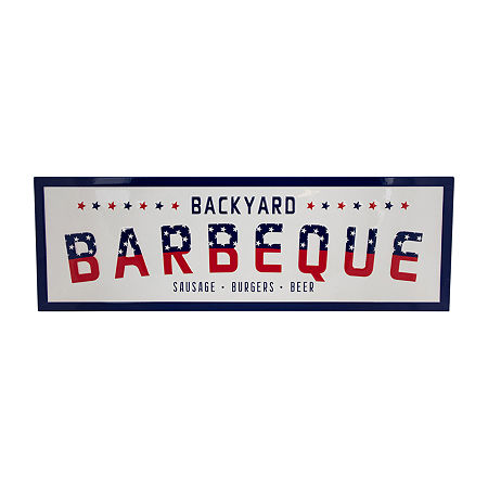 Northlight 23in Backyard Barbeque Wall Sign  One Size  Red