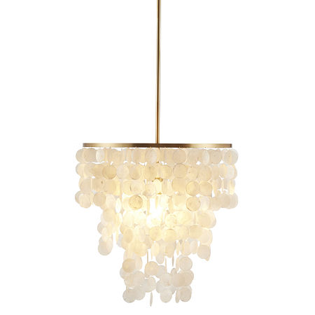 Click here for Urban Habitat Isla Layered Capiz Chandelier  One S... prices
