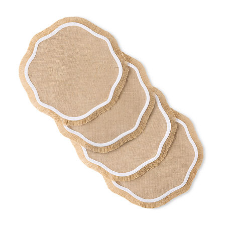 Click here for Fiesta Jute Scallop 4-pc. Placemat  One Size  Beig... prices