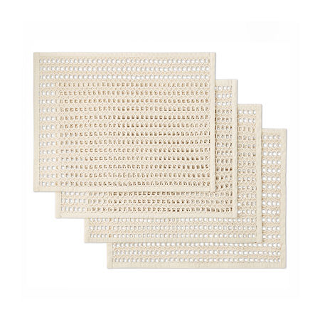 Fiesta Kai Macrame Placemat 14 x 19  Set of 4 - White/Blue