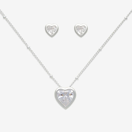 Click here for Mixit Womens Cubic Zirconia Heart Hypoallergenic 3... prices