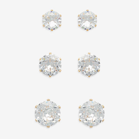 Click here for Mixit Womens Cubic Zirconia Hypoallergenic 3 Pair... prices