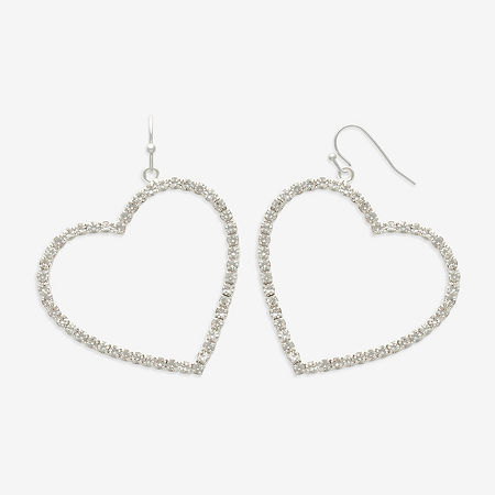 Click here for Mixit Womens Glass Heart Hypoallergenic Drop Earri... prices