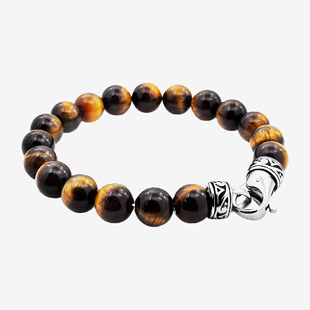 Click here for Mens Stainless Steel Beaded Bracelet  One Size  Br... prices
