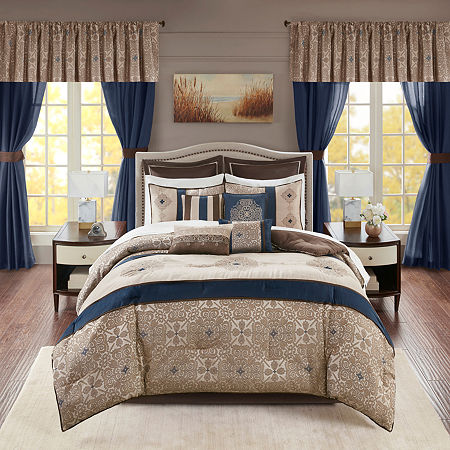 Madison Park Essentials Delaney 24-Pc. Room In A Bag  California King - Navy