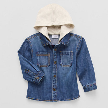 Click here for Okie Dokie Boys Denim Hooded Lightweight Varsity J... prices
