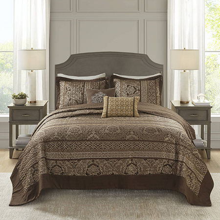 Madison Park Bellagio Quilted 5-Pc. Bedspread Set  King - Brown