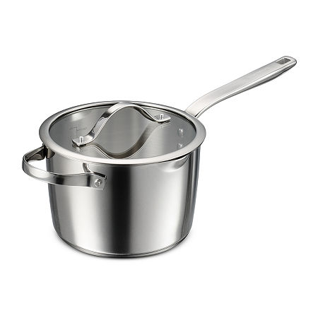 Tramontina Tempo Tri-Ply Base Stainless Steel 4-Quart Sauce Pan with Glass Lid - Silver
