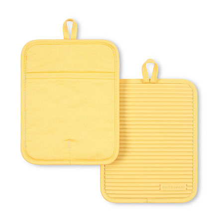 KitchenAid Ribbed Soft Silicone 2-Pc. Pot Holder Set - Butter Yellow