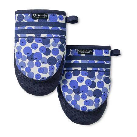 Sur La Table Fruit-Inspired Cotton Mini Oven Mitt Set  8 x 5.5 - Blue/White