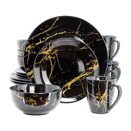 Click here for Elama Fine Marble 16 Pc Black 16-pc. Ceramic Dinne... prices