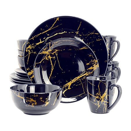 Click here for Elama Fine Marble 16 Pc Dark Blue 16-pc. Ceramic D... prices