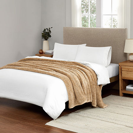 Click here for Brooklyn Loom Heathered Sherpa Blanket  One Size... prices