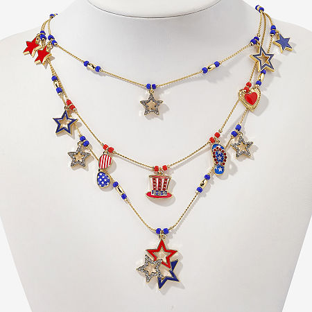 Click here for Mixit 4th Of July Layered Womens 18 Inch Strand Ne... prices