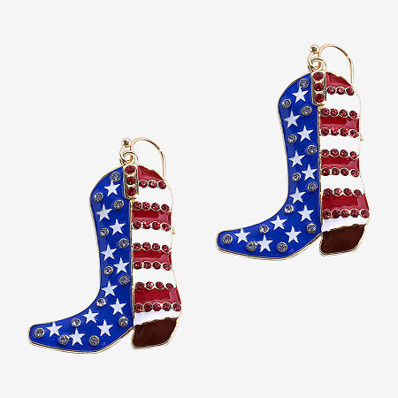 Click here for Mixit American Flag Cowboy Boot Womens Star Drop E... prices