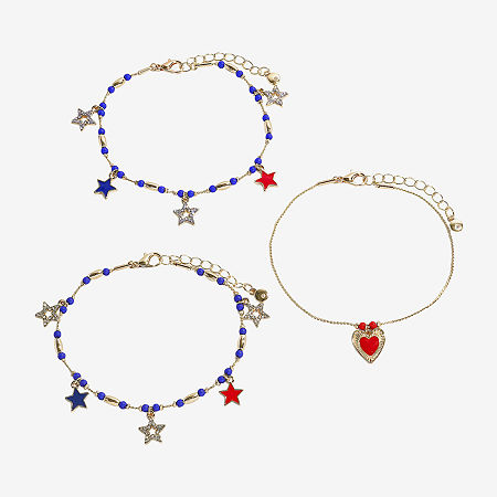 Click here for Mixit 4th Of July Charm Womens 3-pc. Bracelet Set... prices