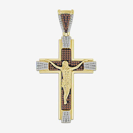 Click here for Crucifix (Brown / I3) Mens 1/2 CT. T.W. Natural Ch... prices
