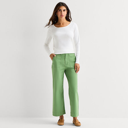 Click here for St. Johns Bay Womens Wide Leg High Rise Cropped Pa... prices