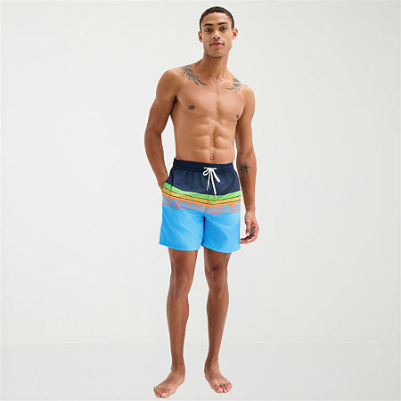 Click here for Burnside Mens Drawstring Waist Striped Swim Shorts... prices