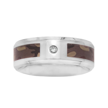 Click here for Mens 8mm Stainless Steel Diamond-Accent Camouflage... prices