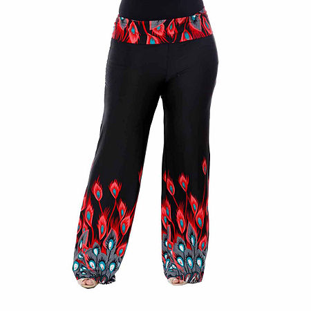 Click here for Plus Size White Mark Printed Palazzo Pants-Peacock prices