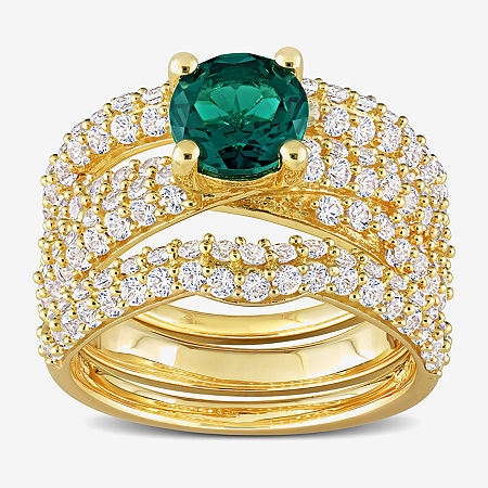 Click here for Modern Bride Gemstone Womens Lab Created Green Eme... prices