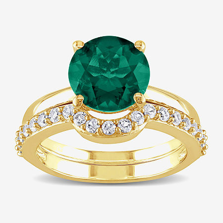 Click here for Modern Bride Gemstone Womens Lab Created Green Eme... prices
