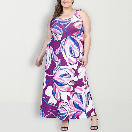 Click here for Plus Size 24/7 Comfort Apparel Floral Shift Maxi D... prices