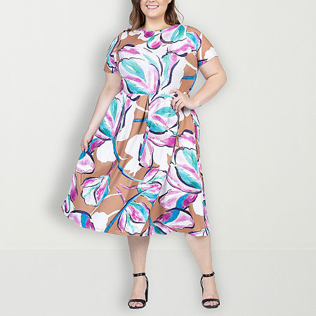 Click here for 24seven Comfort Apparel Plus Size Short Sleeve Fla... prices