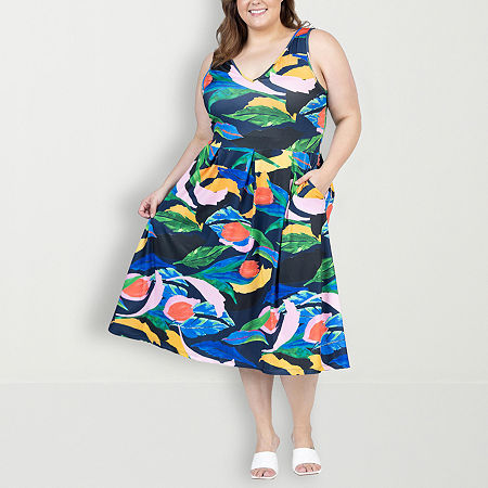 Click here for Plus Size 24/7 Comfort Apparel Tropical Fit & Flar... prices